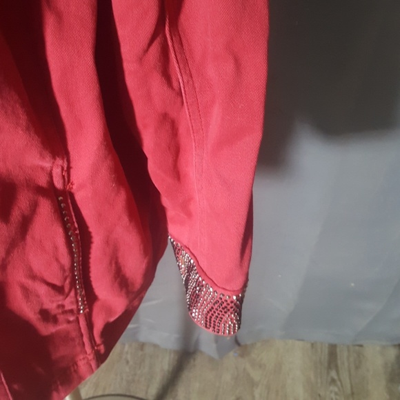 Quacker Factory | Jackets & Coats | Quaker Factory Red Embellished ...